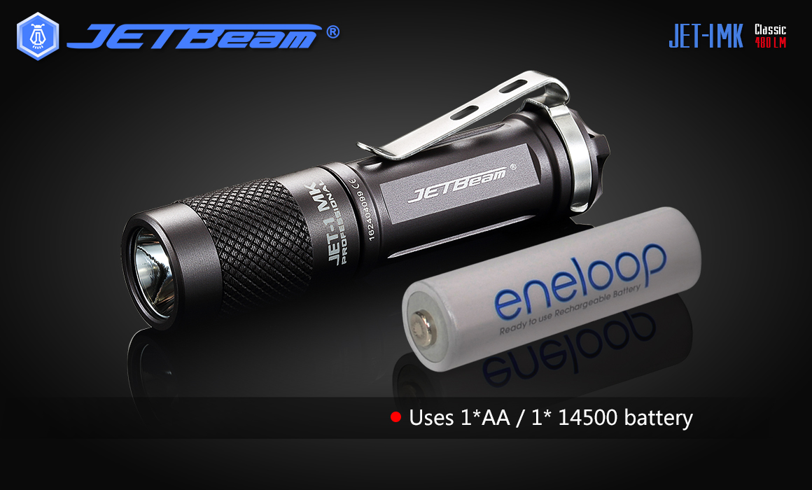 JETBeam JET-I MK CREE XP-G2 LED 480 Lumens Mini EDC Flashlight Torch ...